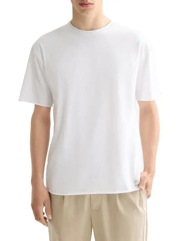 Scotch & Soda Raw Edge Cotton T-shirt - Bright White