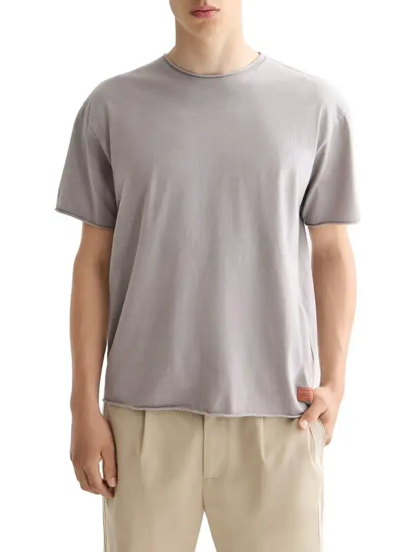 Scotch & Soda Raw Edge Cotton T-shirt - Gull