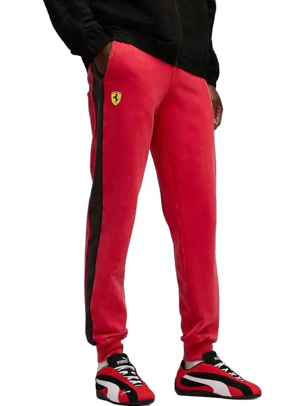 PUMA Ferrari T7 Cotton Joggers - Rosso Corsa