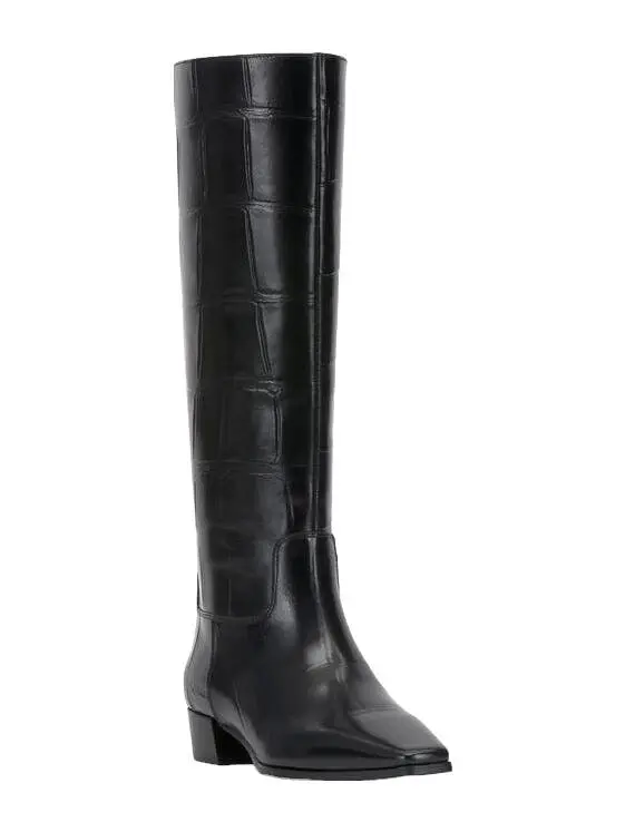 Vince Camuto Pavla Knee High Boot - Black Large Croc Le