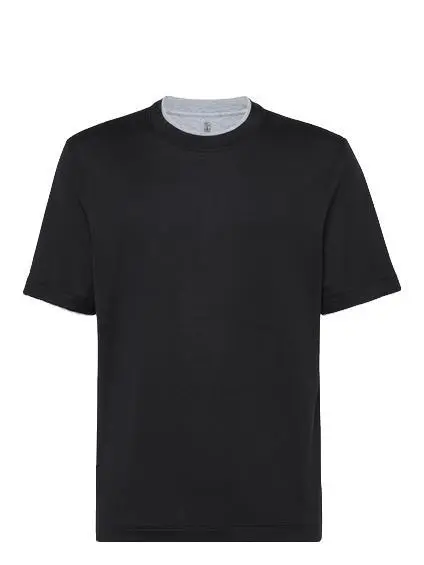 Brunello Cucinelli T-shirt With Faux-layering - Black