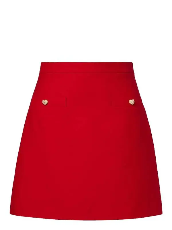 Valentino Garavani Wool And Silk Crepe Couture Miniskirt - Red