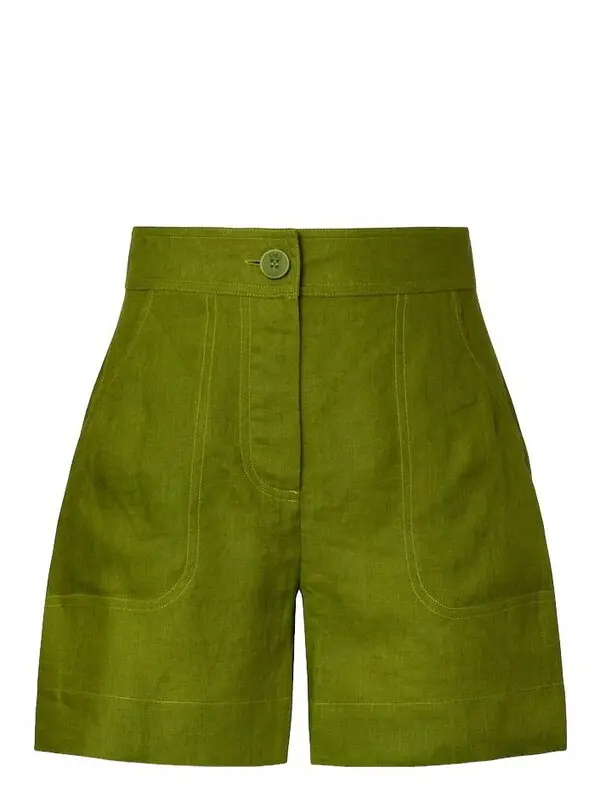 ERES High-rise Linen Shorts - Green