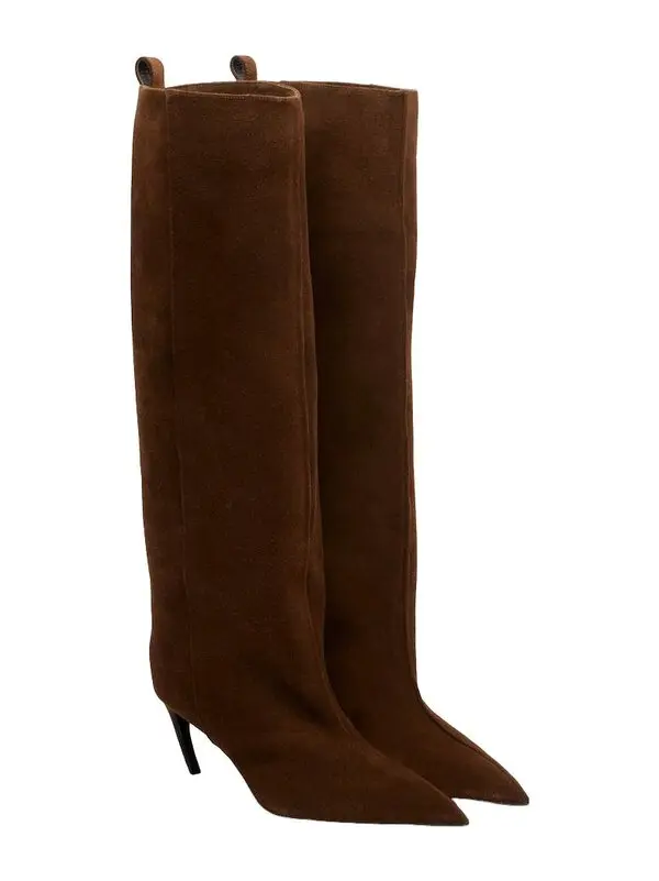 Attico Lea 65 Suede Knee-high Boots - Brown