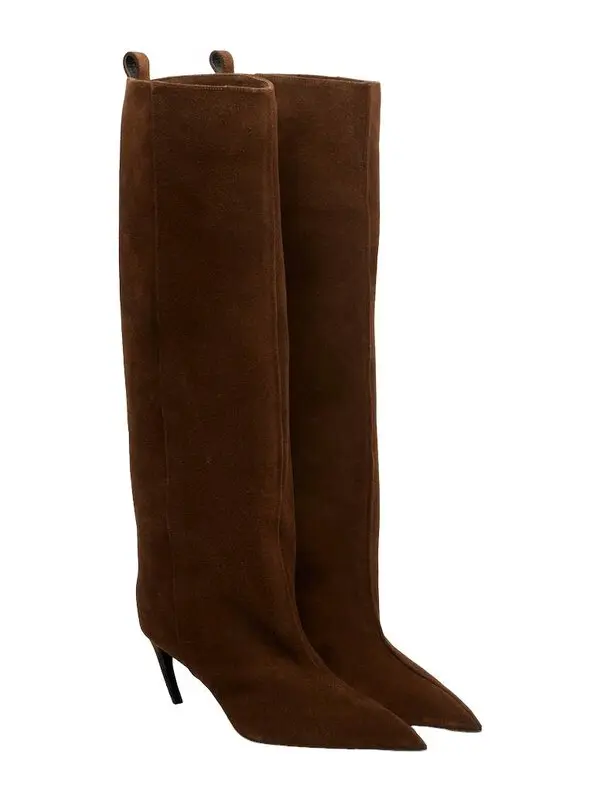 Attico Lea 65 Suede Knee-high Boots - Brown