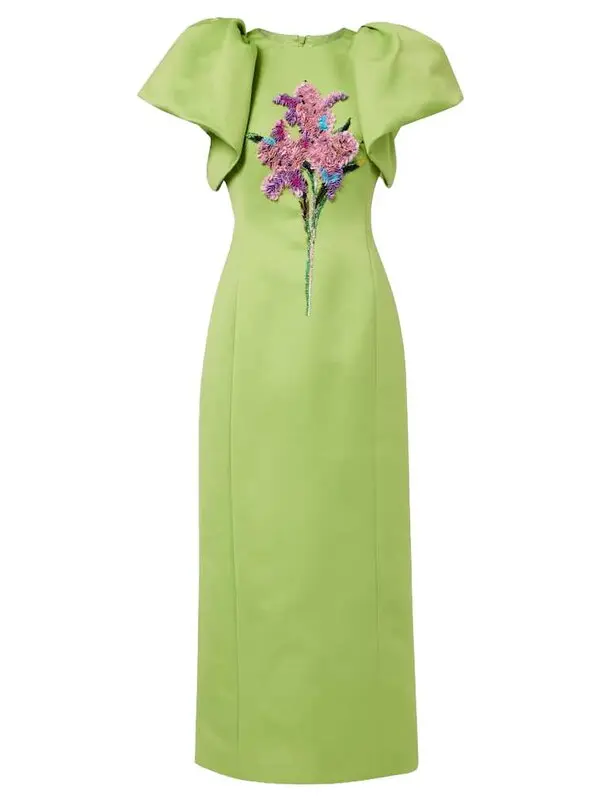 LEO LIN Lucinda Sequined Crêpe Satin Cocktail Dress - Green
