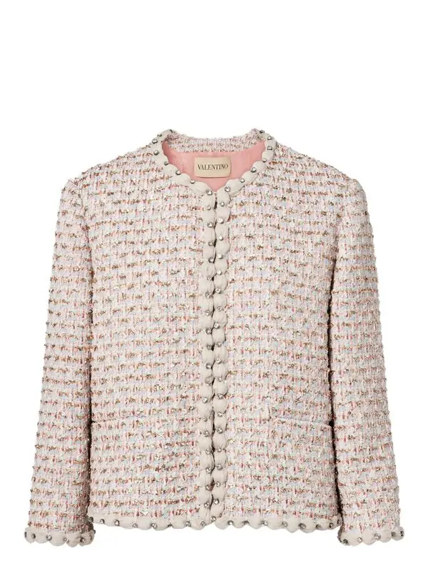 Valentino Garavani Embroidered Tweed Jacket - Multicoloured