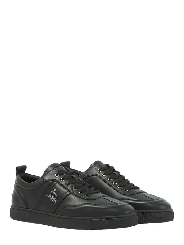 CHRISTIAN LOUBOUTIN Retero Logo Leather Sneakers - Black