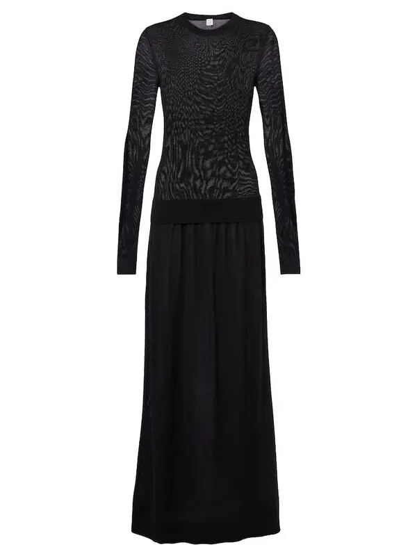 TOTÊME Silk-blend Maxi Dress - Black