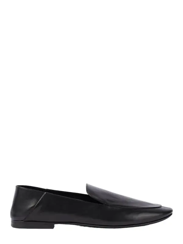 Saint Laurent Alain Leather Slippers - Black