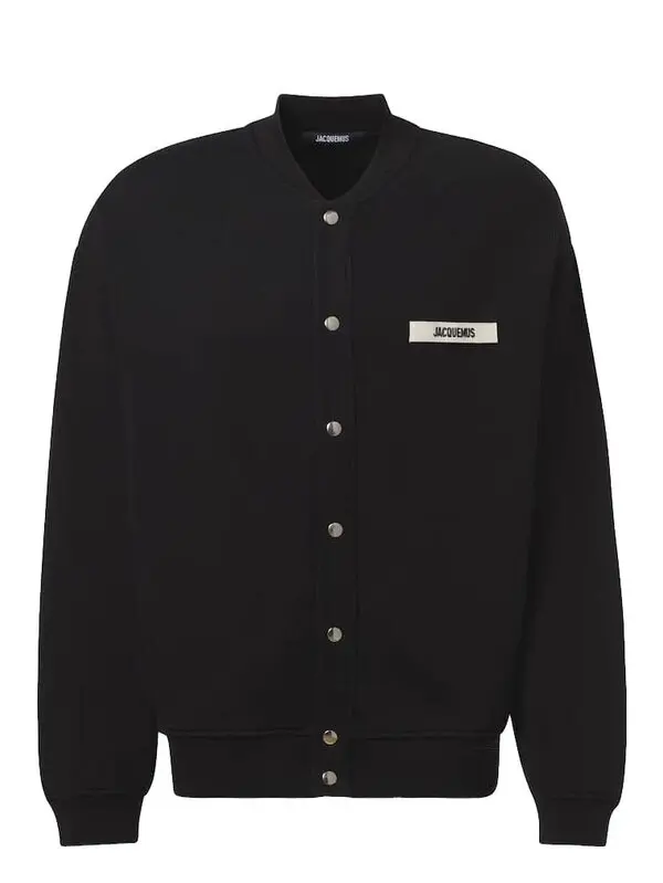 Jacquemus Gros Grain Cotton Cardigan - Black
