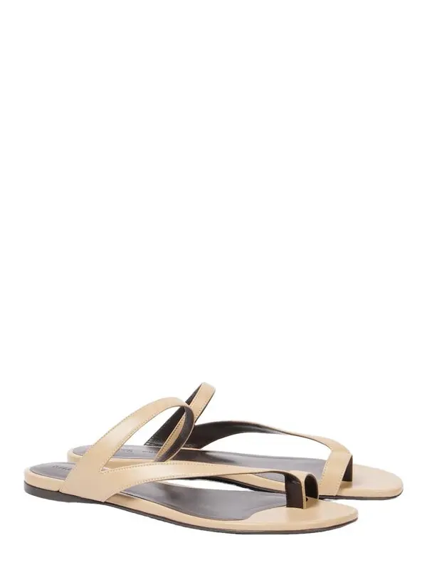 Khaite Aimee Leather Sandals - Neutrals