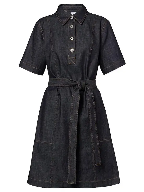 Bottega Veneta Denim Midi Shirt Dress - Blue
