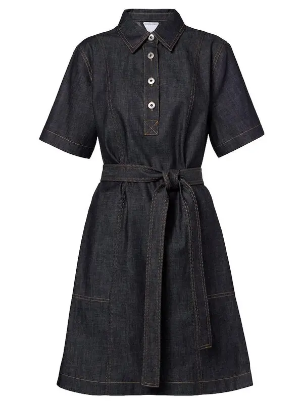 Bottega Veneta Denim Mini Dress - Blue