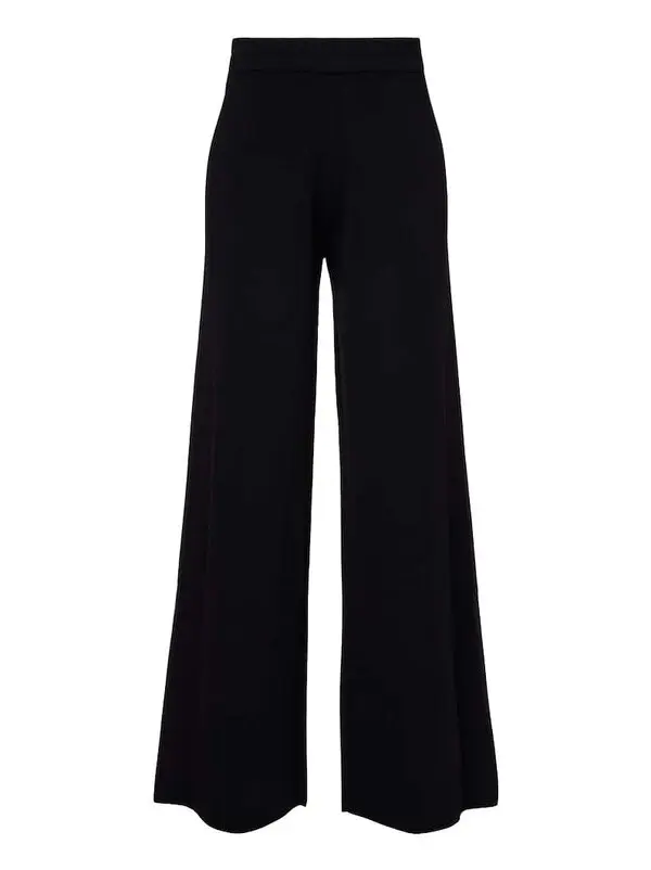 Max Mara Lama Crêpe Wide-leg Pants - Black