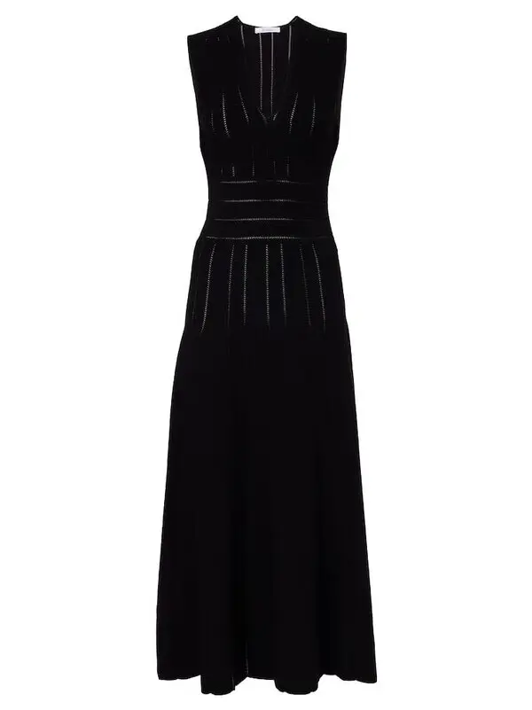Max Mara Tallone Knitted Maxi Dress - Black