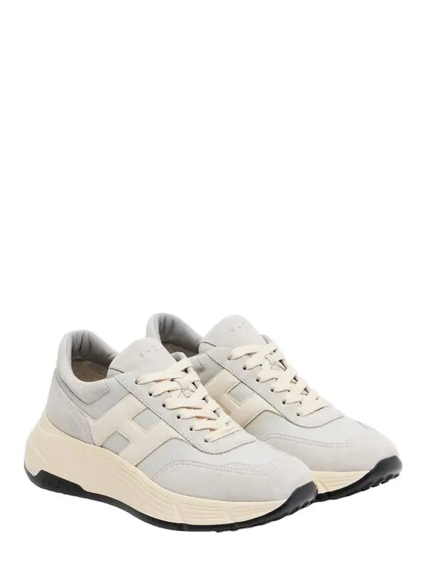 Hogan Suede And Leather Sneakers - Grey