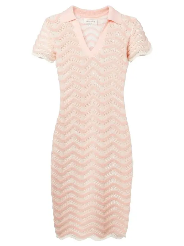 BANANHOT Coco Striped Cotton-blend Minidress - Pink