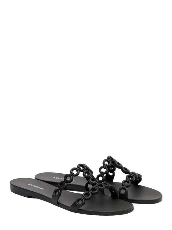 AQUAZZURA Infinity Chain Jelly Sandals - Black