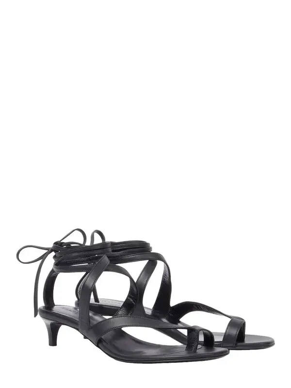 Khaite Aimee 35 Leather Sandals - Black