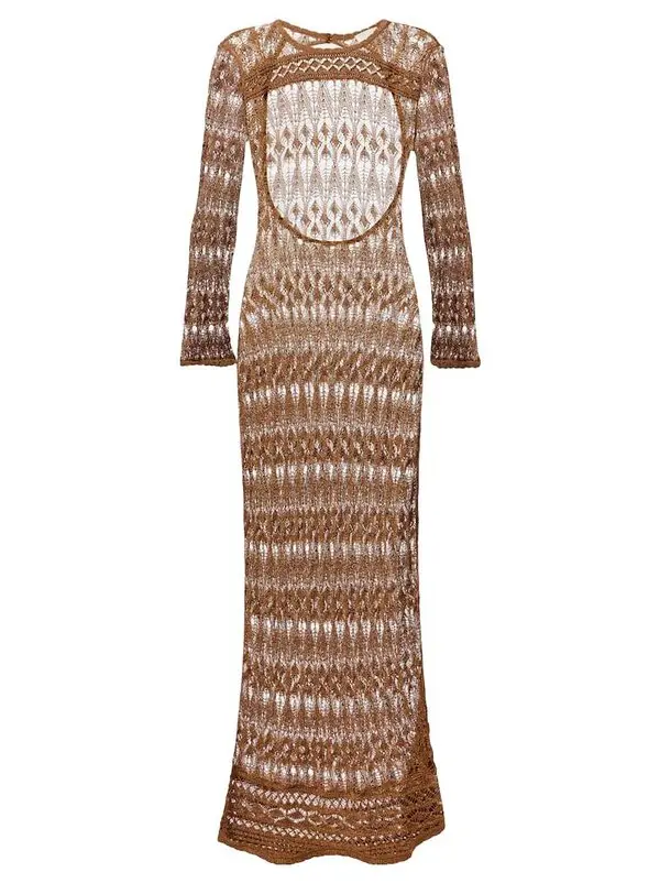 Isabel Marant Paloma Sheer Maxi Dress - Gold
