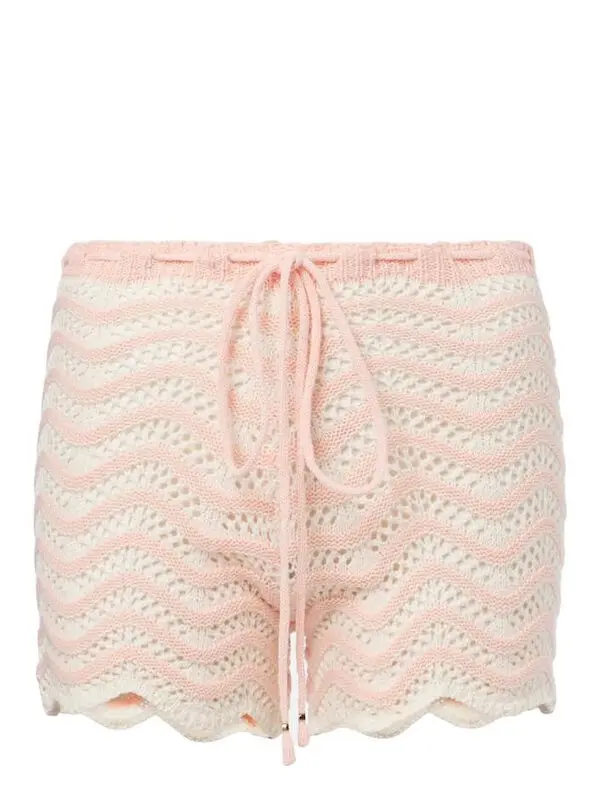 BANANHOT Mina Striped Cotton-blend Shorts - Pink