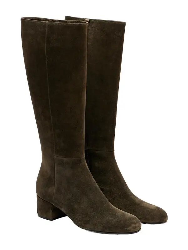 GIANVITO ROSSI Joelle 45 Suede Knee-high Boots - Green