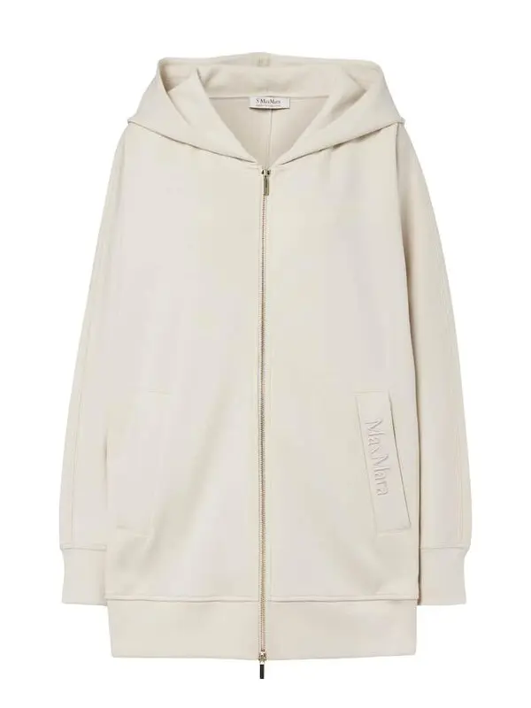 Max Mara Cotton-blend Zip-up Hoodie - White