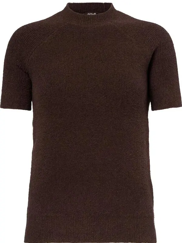 TOTEME Knitted Cotton-blend Terry Top - Brown