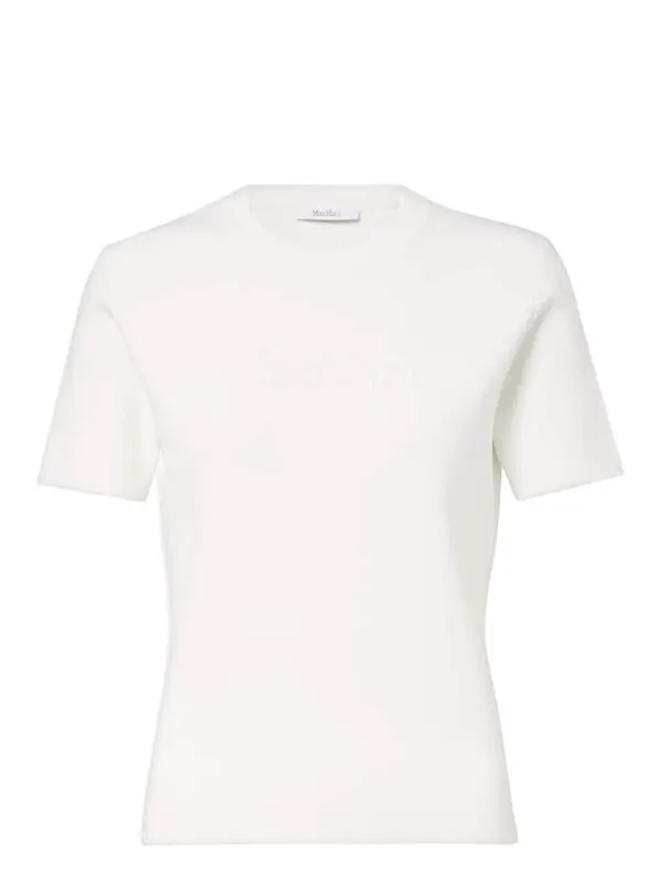 Max Mara Adelio Logo Crêpe T-shirt - White