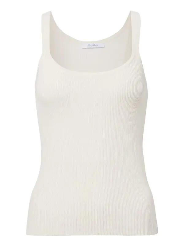 Max Mara Helier Ribbed-knit Tank Top - White