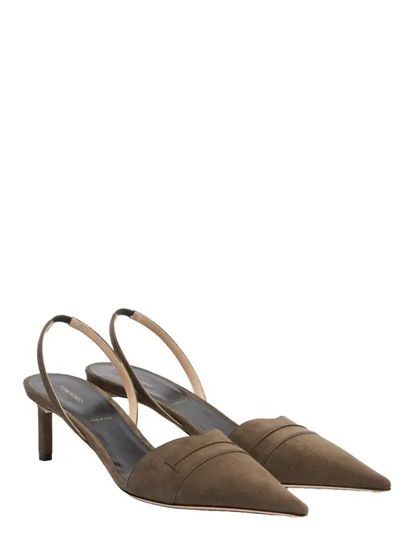 TOM FORD - Eva 55 Suede Slingback Pumps