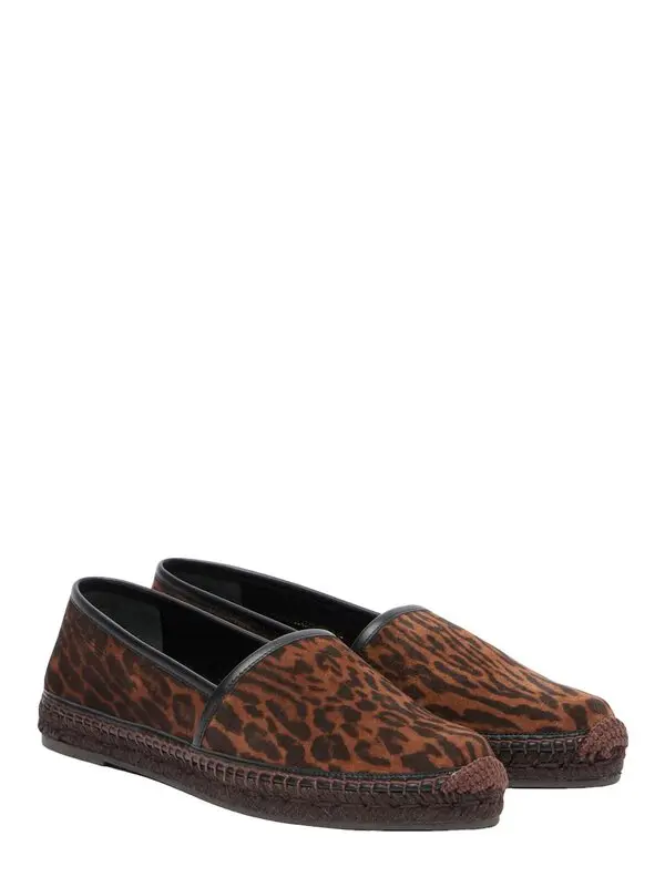 TOM FORD Leopard-print Suede Espadrilles - Brown