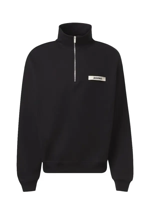 Jacquemus Grosgrain Cotton Sweatshirt - Black