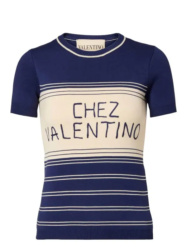 Valentino Garavani Chez Cotton T-shirt - Blue