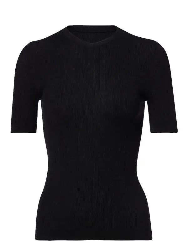 Khaite Celina Ribbed-knit Wool-blend Top - Black