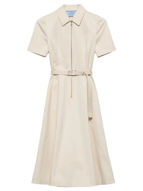 Prada Chino Fit-and-flare Dress - Neutral