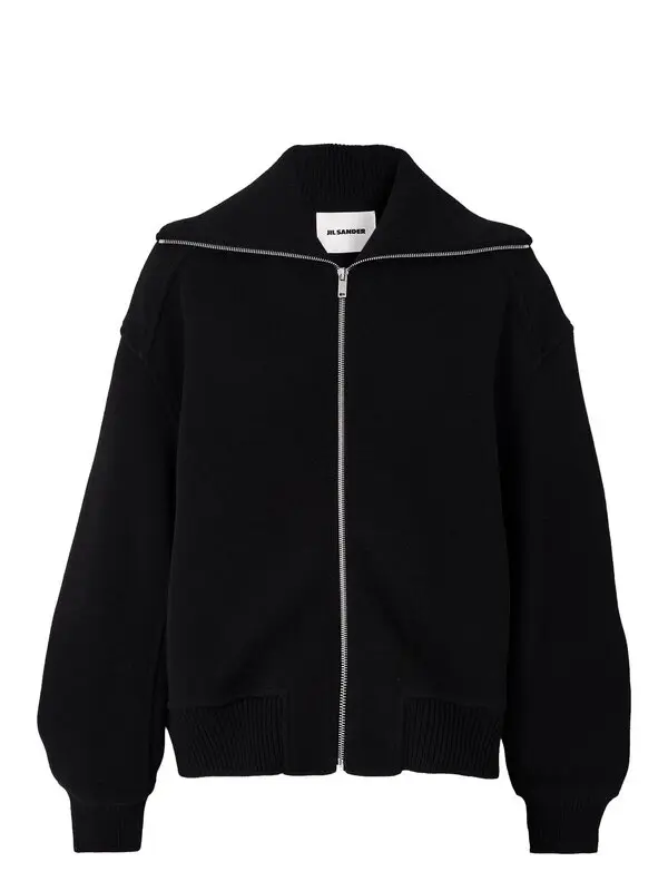 JIL SANDER Oversized Wool-blend Bomber Jacket - Black