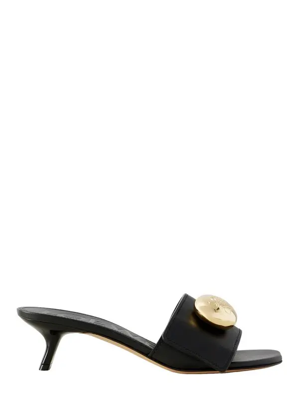Loewe Pebble Leather Heeled Sandals - Black