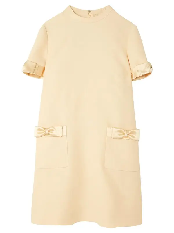 Valentino Garavani Satin-trimmed Mini Dress - Cream