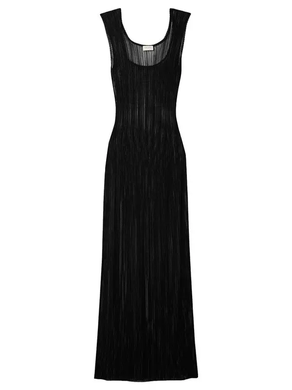 SALON 1884 Canova Ribbed-knit Maxi Dress - Black
