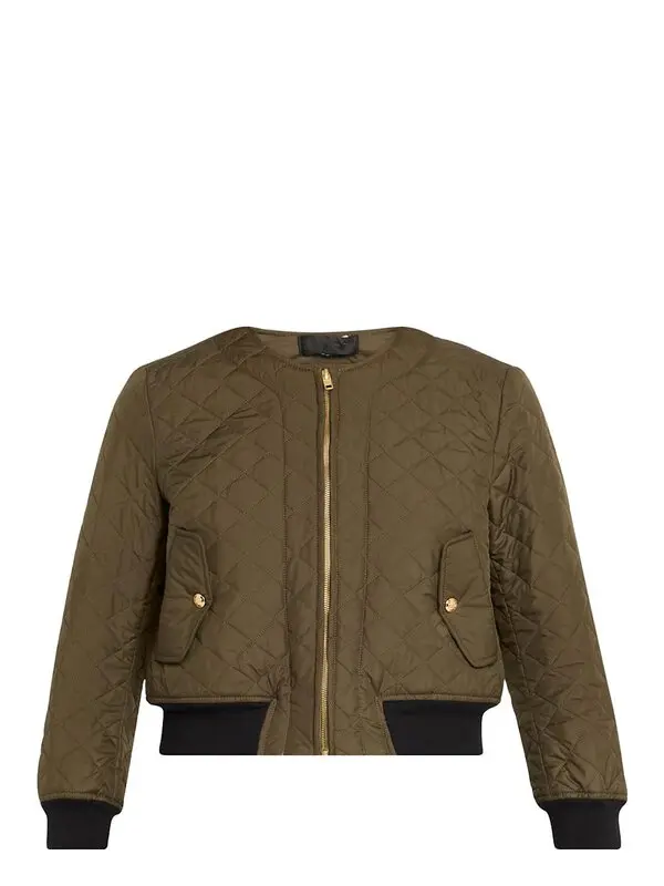 NILI LOTAN Phoenix Quilted Bomber Jacket - Loden