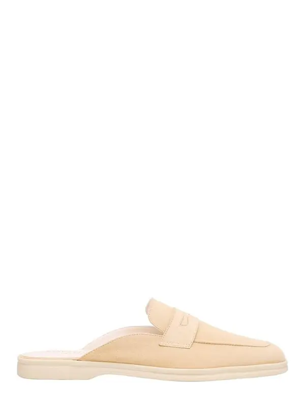 SOPHIQUE Riviera Suede Loafer Mules - Sand