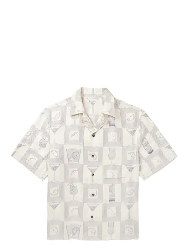 Loro Piana Aperitivo Federico Camp-collar Printed Silk-twill Shirt - Neutrals