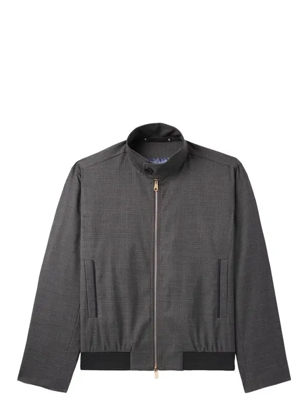 Paul Smith Checked Wool Bomber Jacket - Gray
