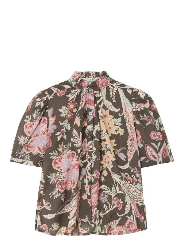Alix Of Bohemia Winn Floral-print Cotton-voile Shirt - Brown