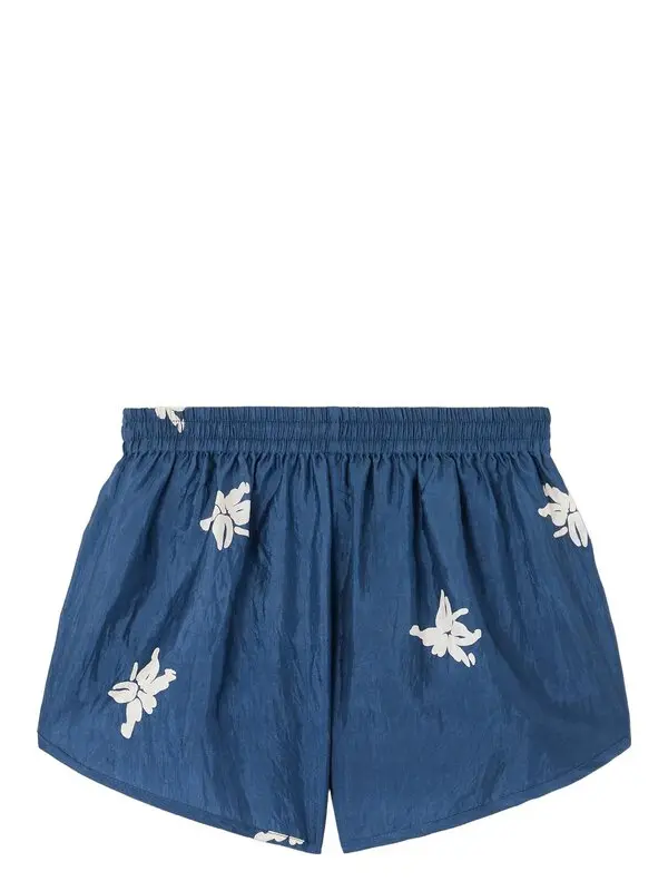 Alix Of Bohemia Floral-print Silk Shorts - Blue