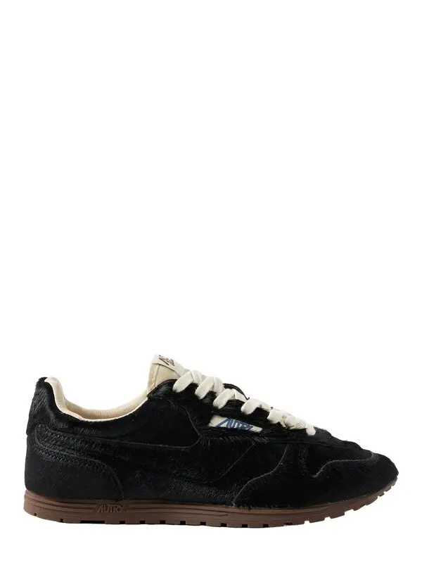 AUTRY Windspin Calf Hair Sneakers - Black