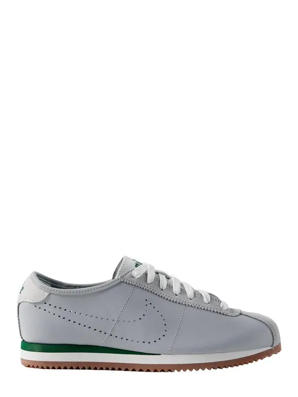Nike Cortez Decon Suede-trimmed Leather Sneakers - Gray