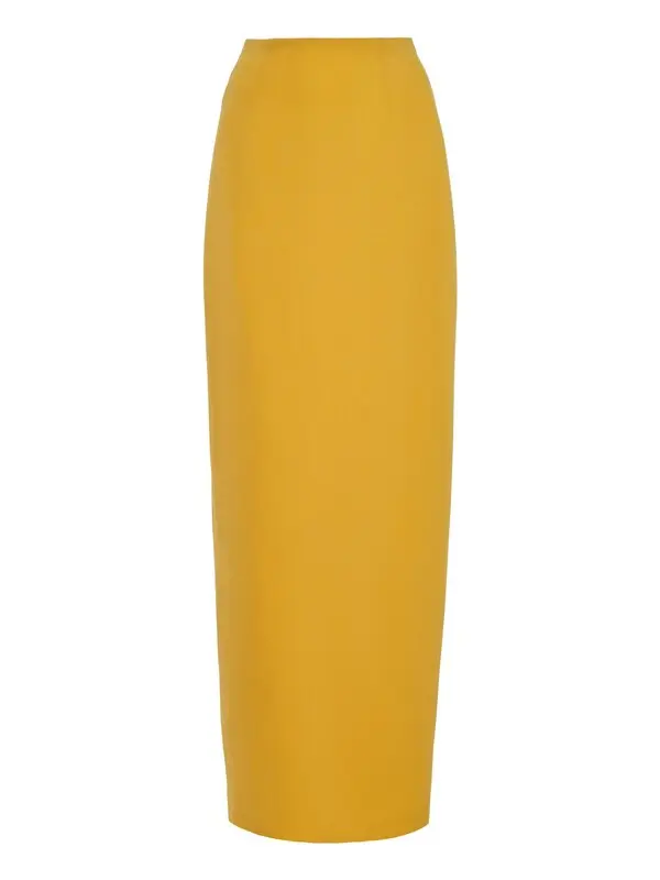 Carolina Herrera Tailored Bi-stretch Wool Maxi Skirt - Yellow
